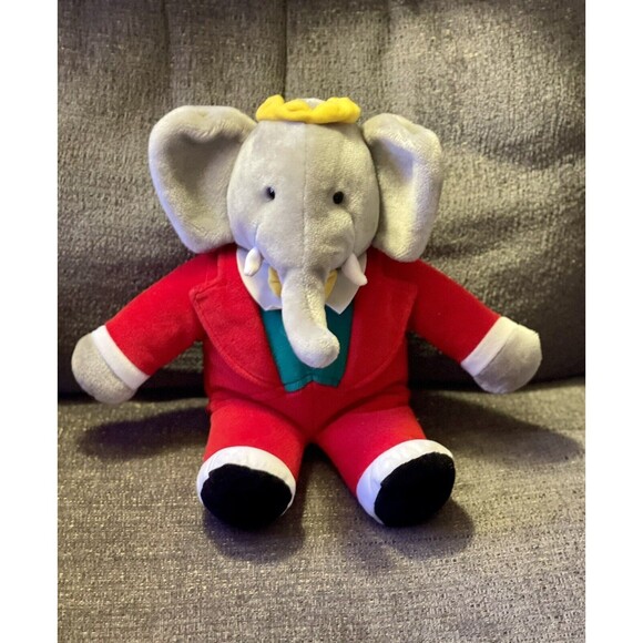 Gund | Toys | Vintage Gund Babar Elephant King Plush Crown Red Suit 988 ...